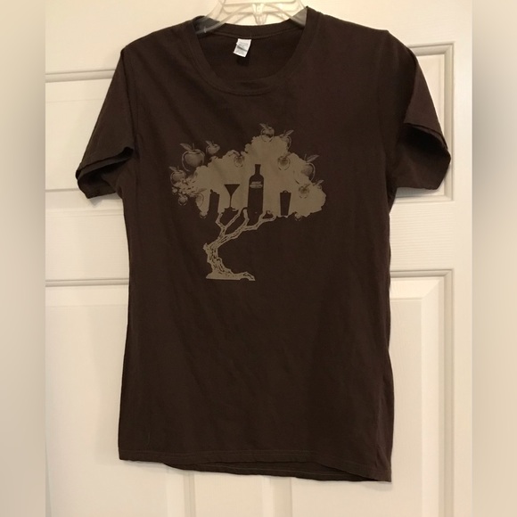 Tops | Absolut Vodka Orient Apple Womens Xl Brown Shirt Tultex Girly ...